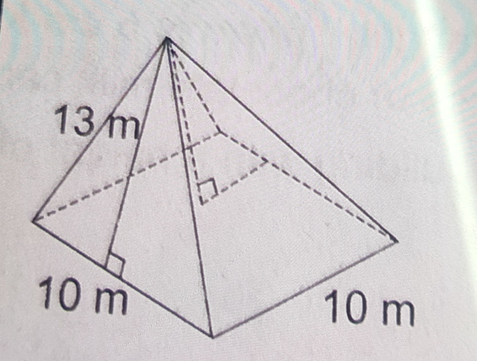 The image shows a square pyramid with a | StudyX