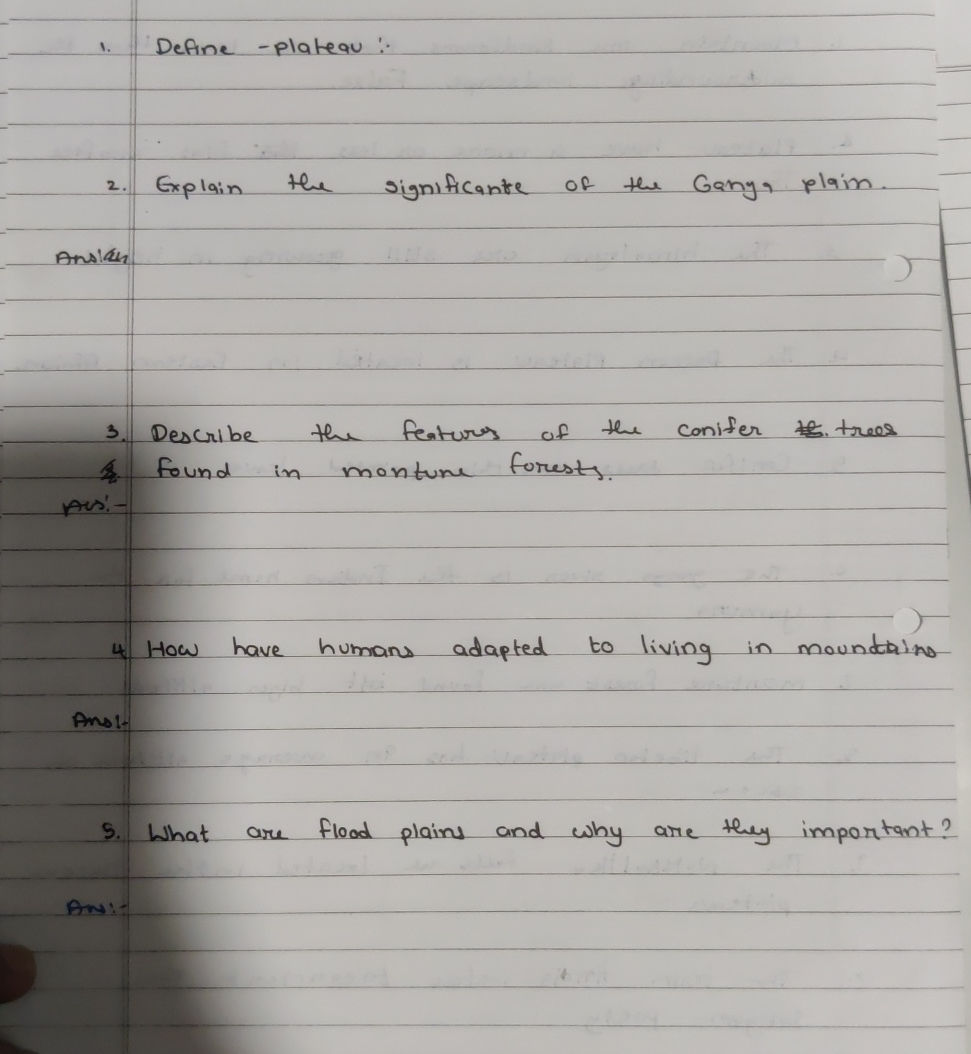 1. Define -plateau: 2. Explain the | StudyX