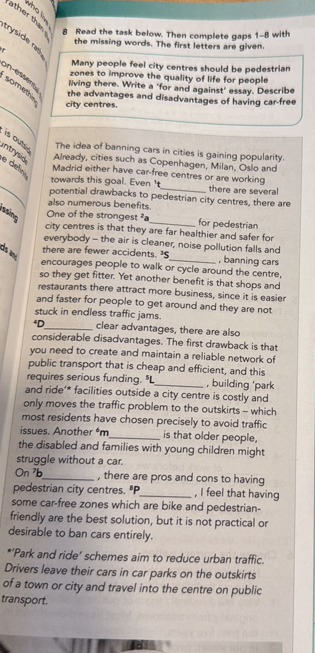 8 Read the task below. Then complete gaps | StudyX