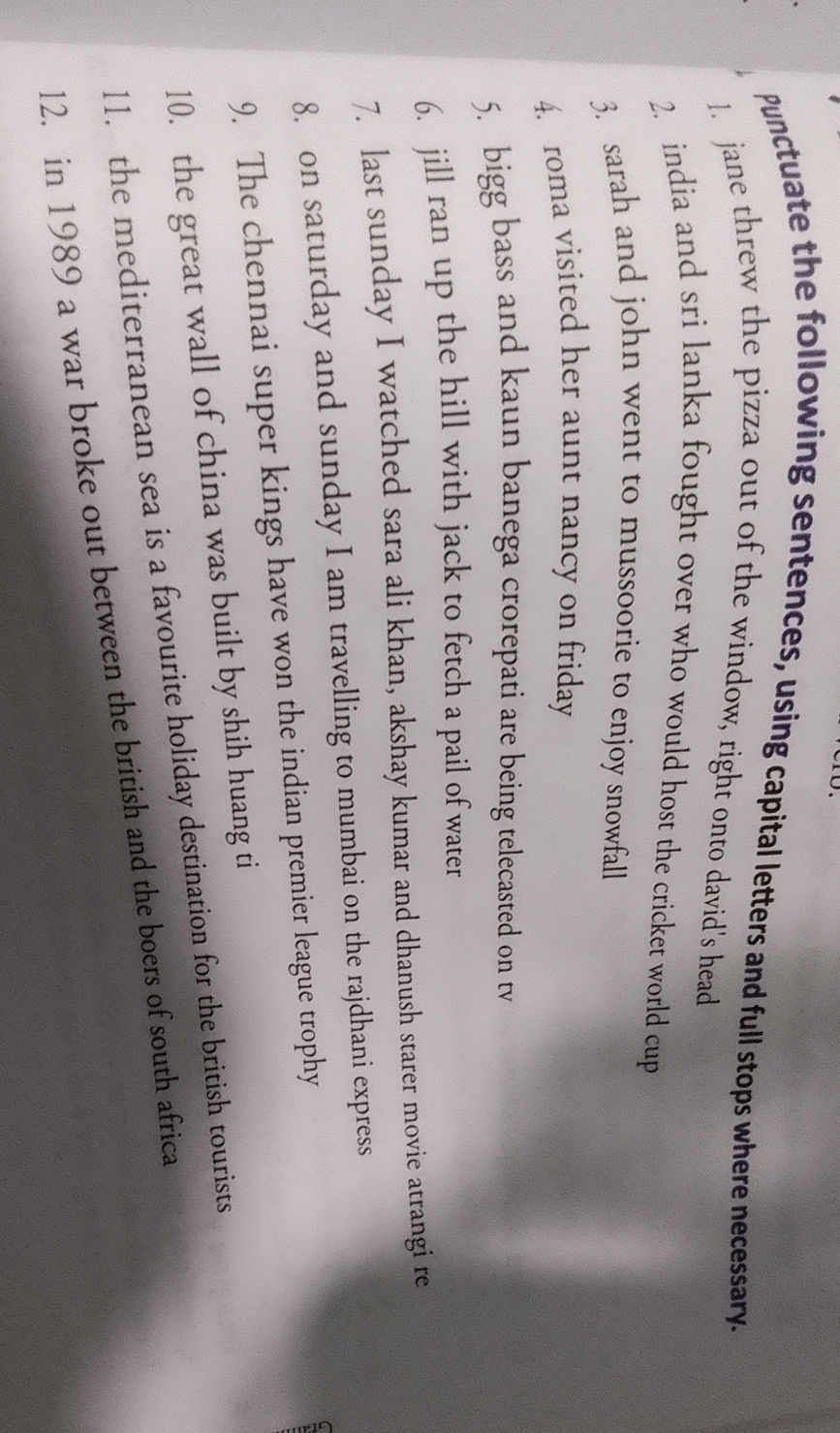 Punctuate the following sentences, using | StudyX