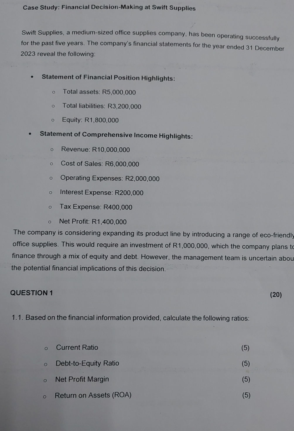 Case Study: Financial Decision-Making at | StudyX