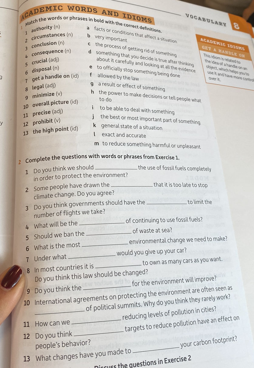 1 Match the words or phrases in bold with | StudyX