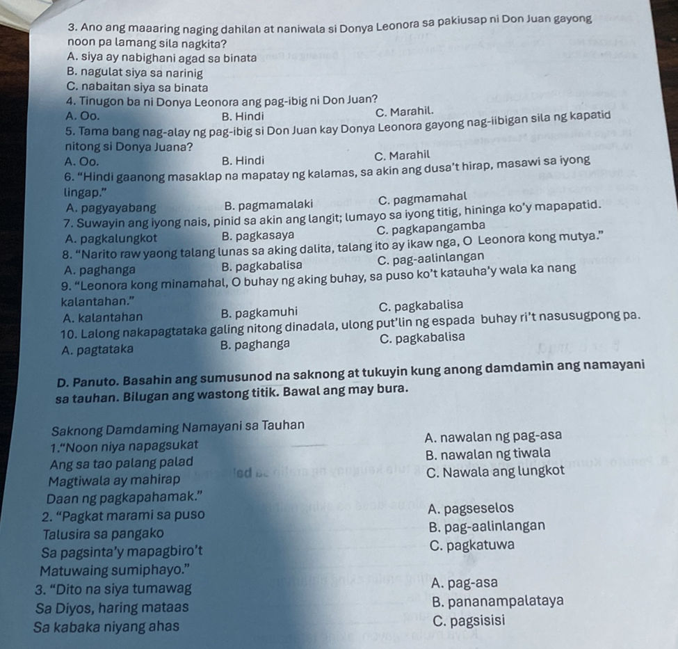 3. Ano ang maaaring naging dahilan at | StudyX