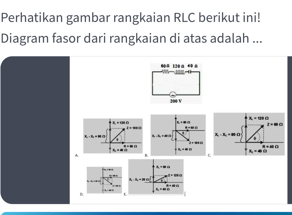 Perhatikan gambar rangkaian RLC berikut ini! | StudyX