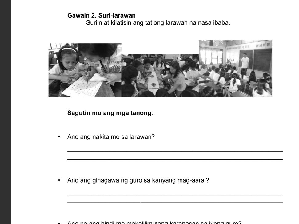 Gawain 2. Suri-larawan Suriin at kilatisin | StudyX