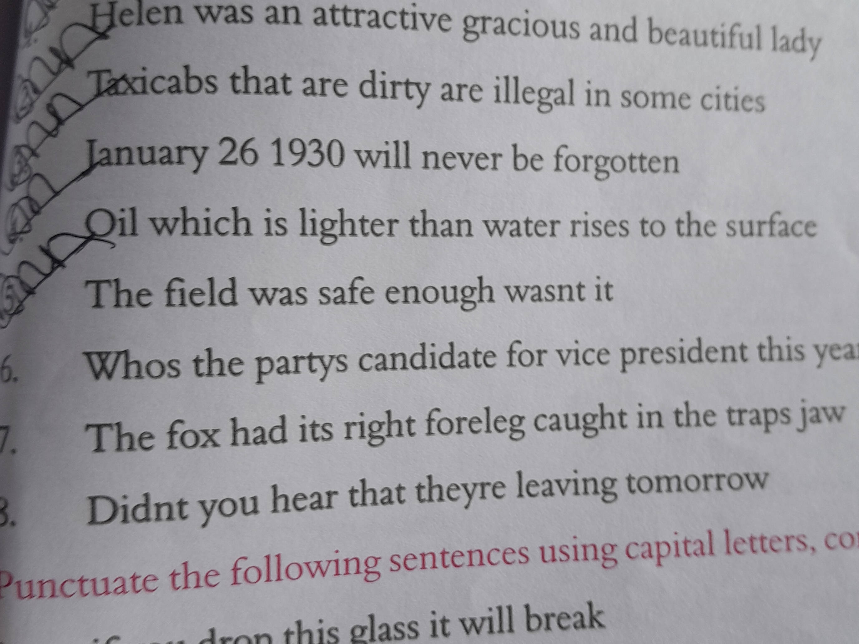 Punctuate the following sentences using | StudyX