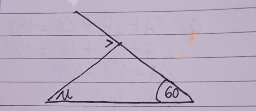 The image shows a triangle with one angle | StudyX