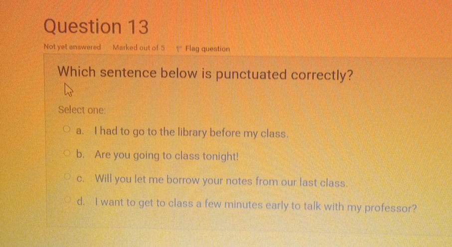 Which sentence below is punctuated | StudyX