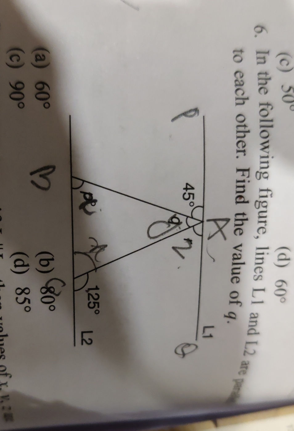 6. In the following figure, lines L1 and L2 | StudyX