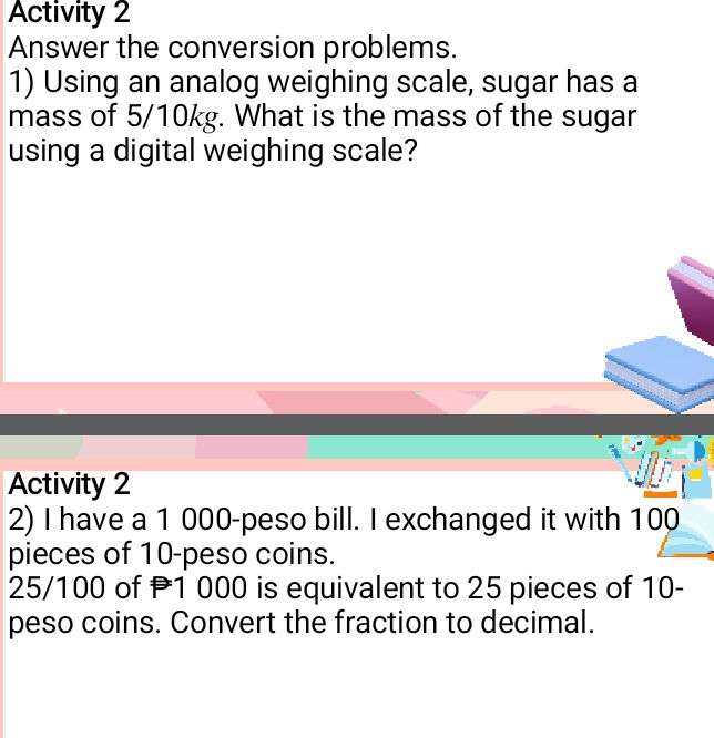 1) Using an analog weighing scale, sugar has | StudyX