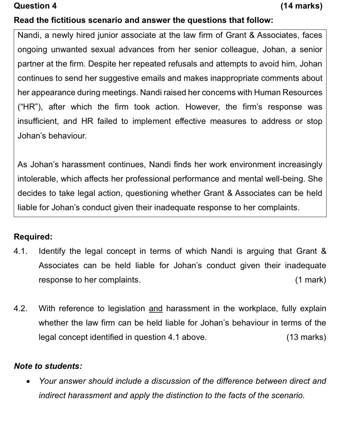 Question 4 (14 marks) Read the fictitious | StudyX