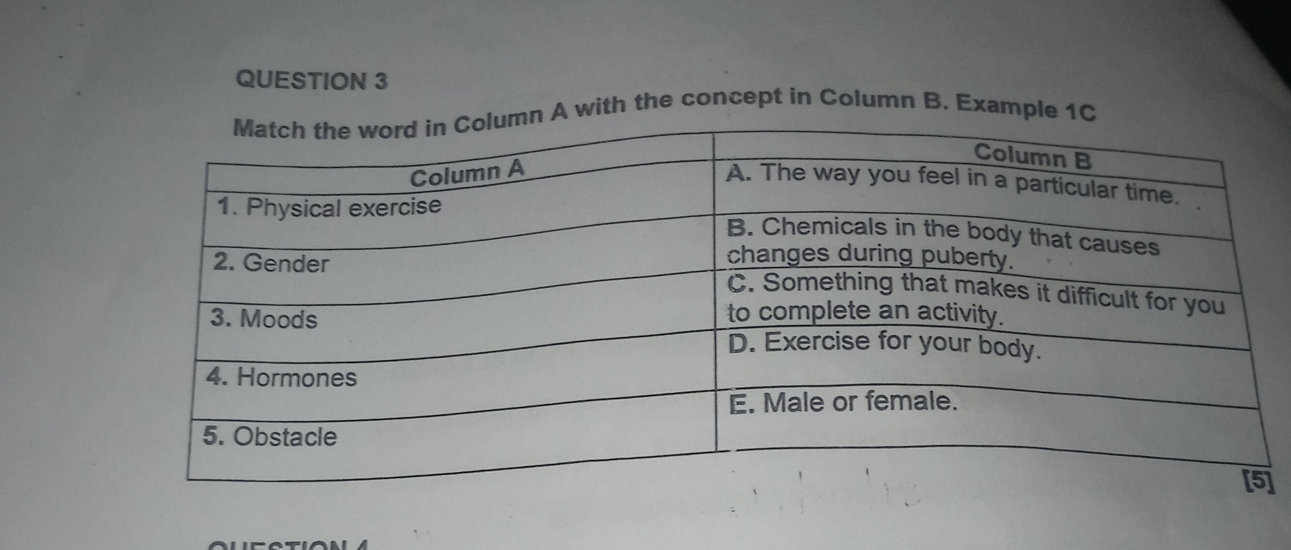Match the word in Column A with the concept | StudyX