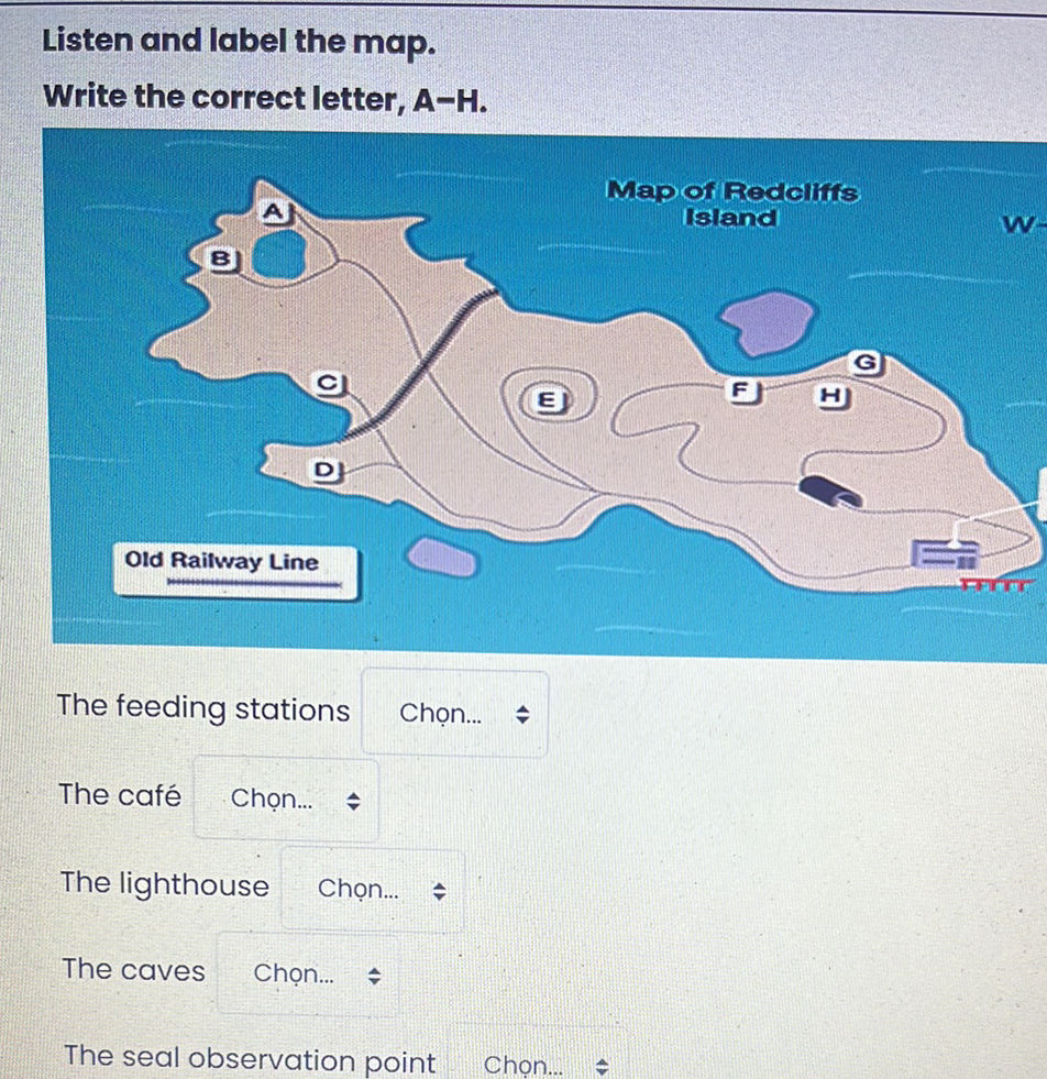 Listen and label the map. Write the correct | StudyX