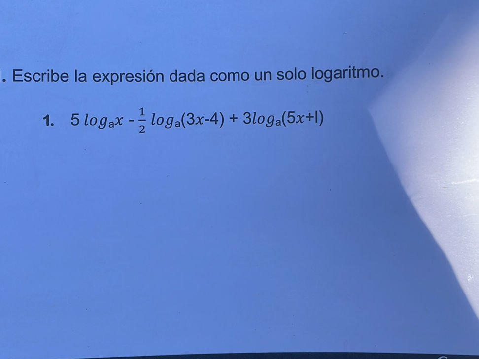 1. Escribe la expresión dada como un solo | StudyX