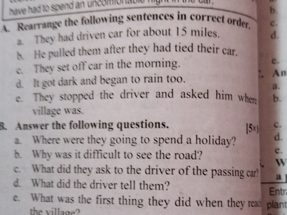 A. Rearrange the following sentences in | StudyX