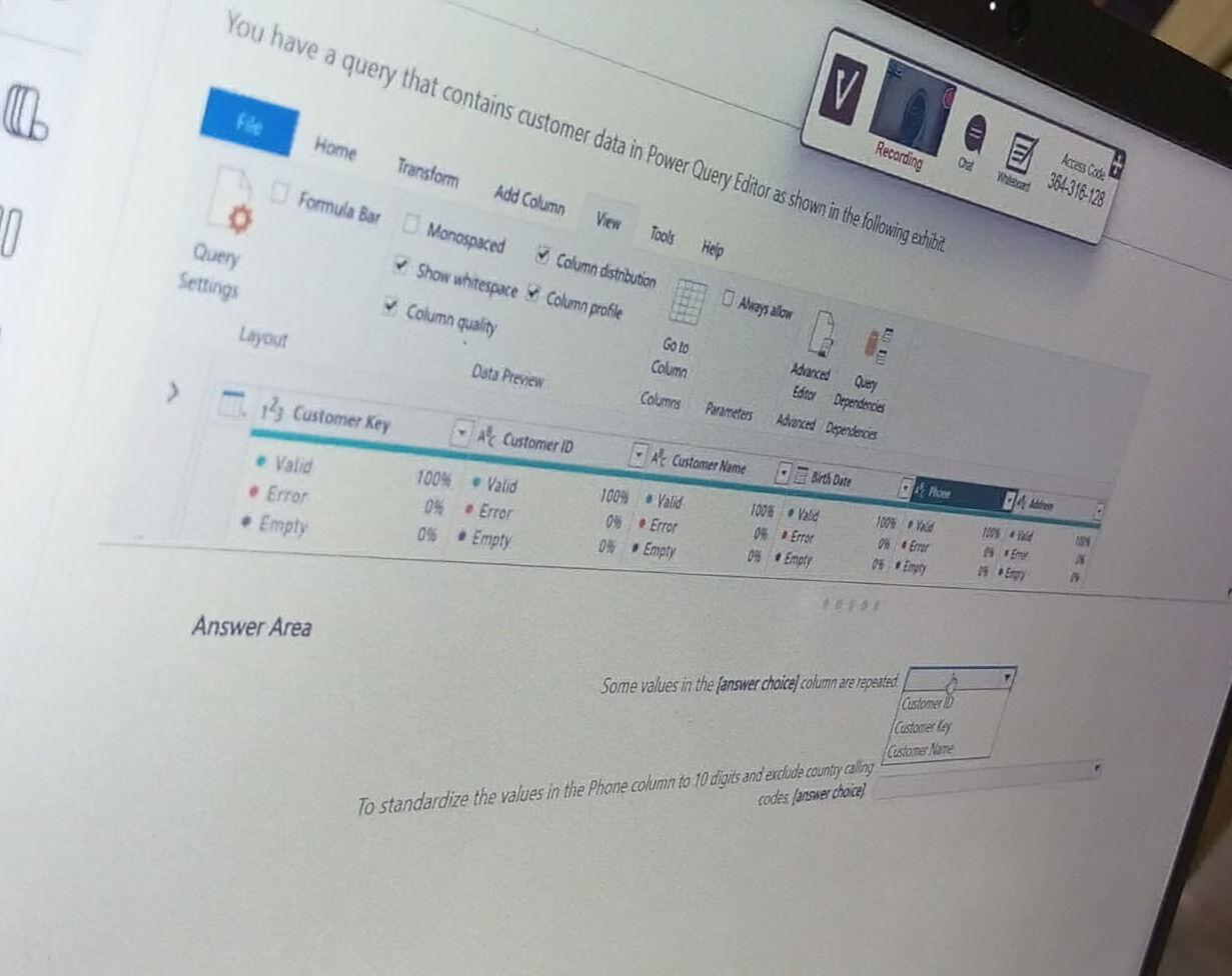 You have a query that contains customer data | StudyX