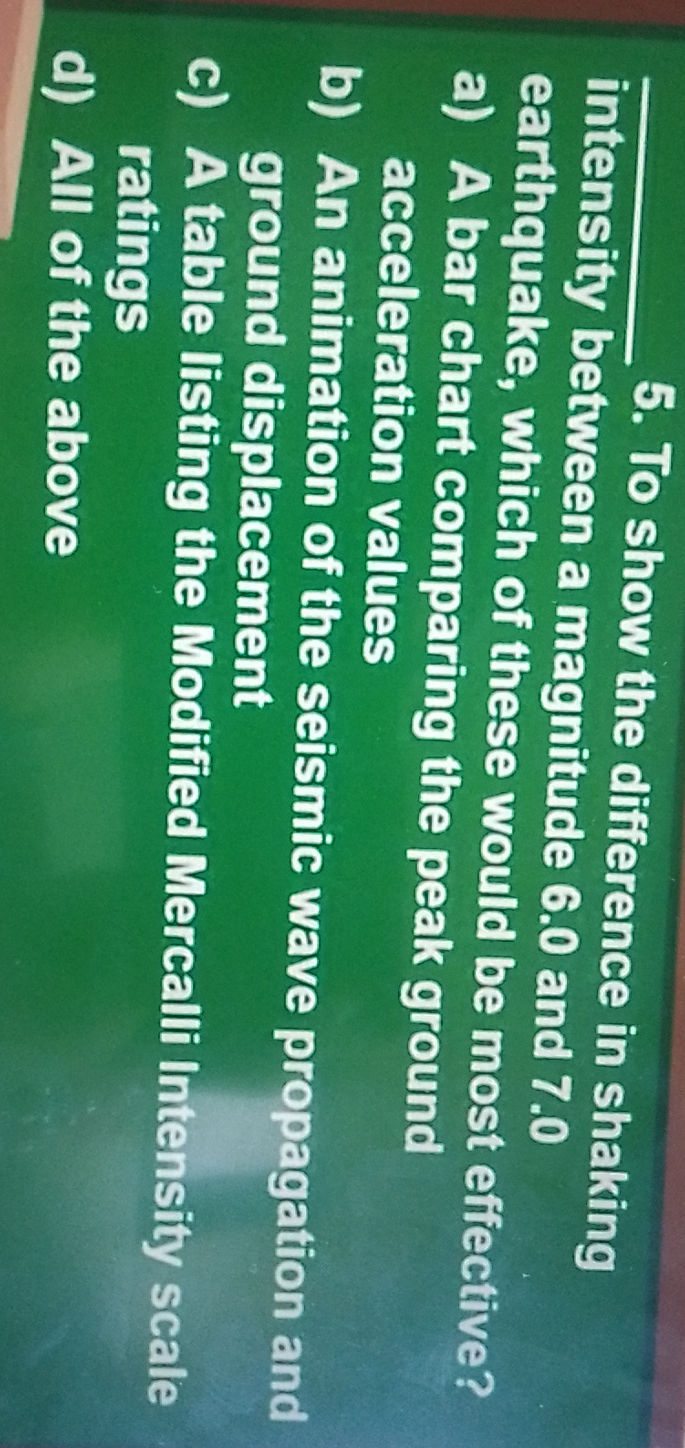 5. To show the difference in shaking | StudyX