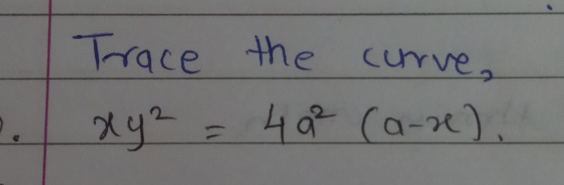 Trace the curve xy^2 = 4a^2(a-x) | StudyX