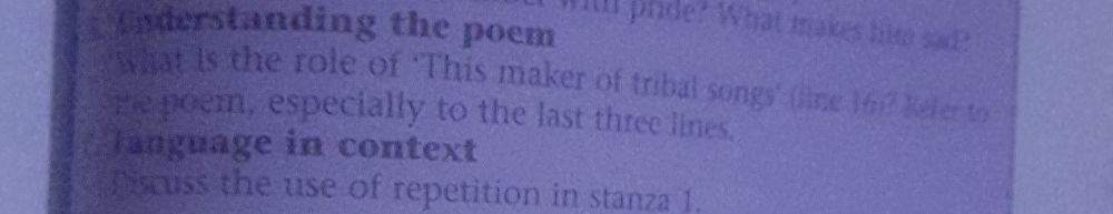 Understanding the poem What is the role of | StudyX