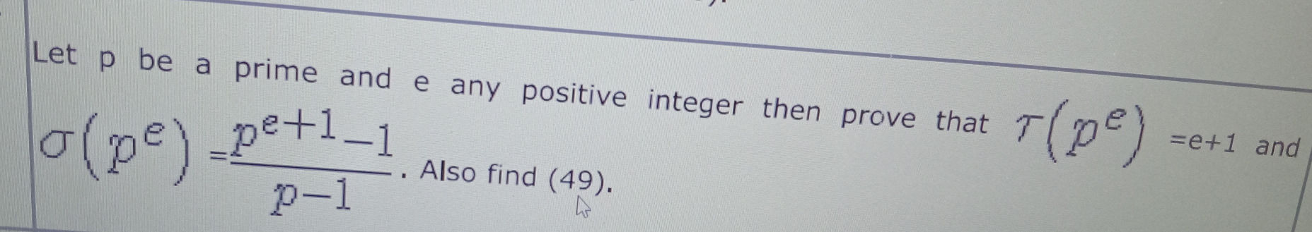 Let p be a prime and e any positive integer | StudyX