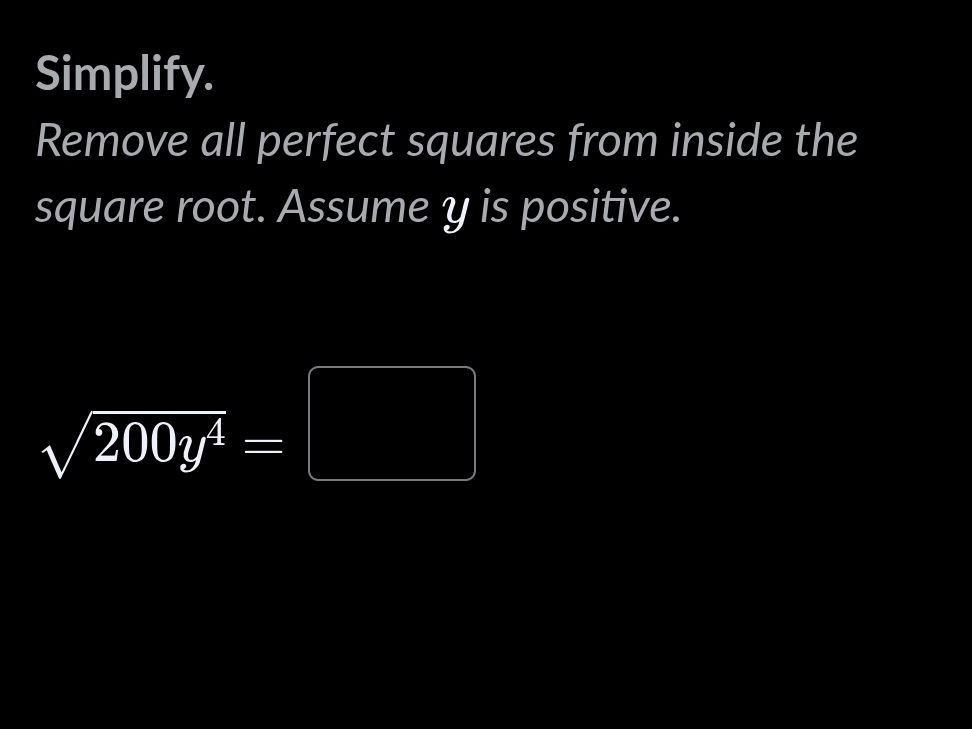 Simplify. Remove all perfect squares from | StudyX