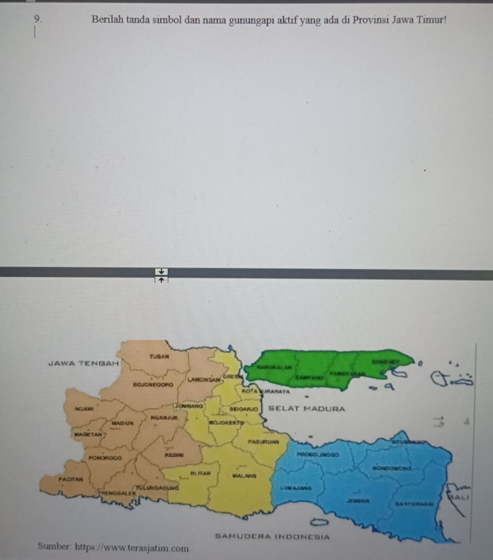 9. Berilah tanda simbol dan nama gunungapi | StudyX