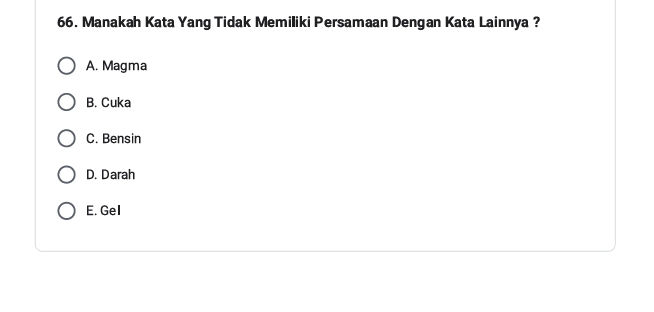 66. Manakah Kata Yang Tidak Memiliki | StudyX