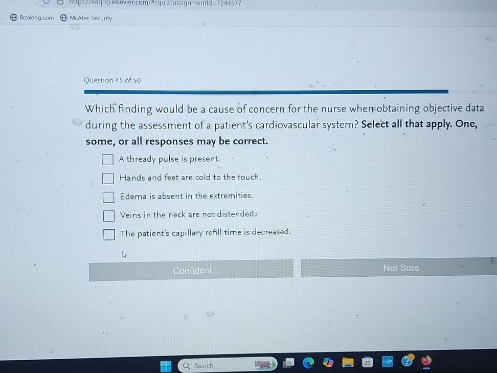 Which finding would be a cause of concern | StudyX