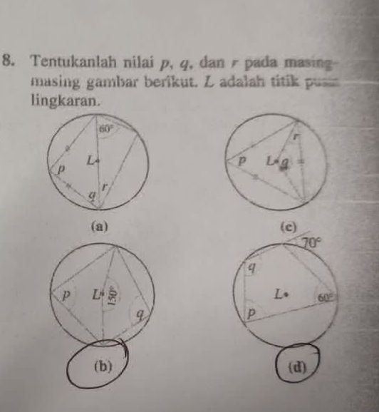8. Tentukanlah nilai p, q, dan r pada | StudyX