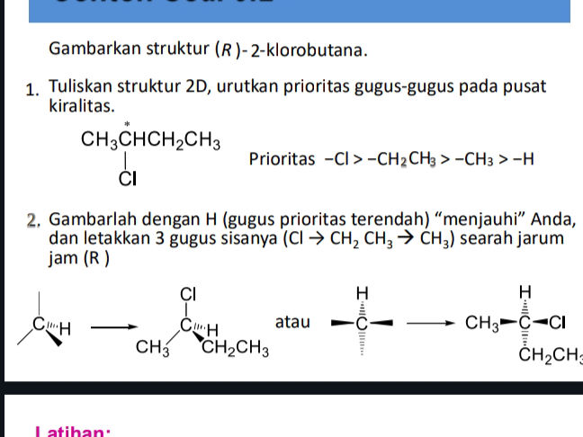 Gambarkan struktur (R)-2-klorobutana. 1. | StudyX