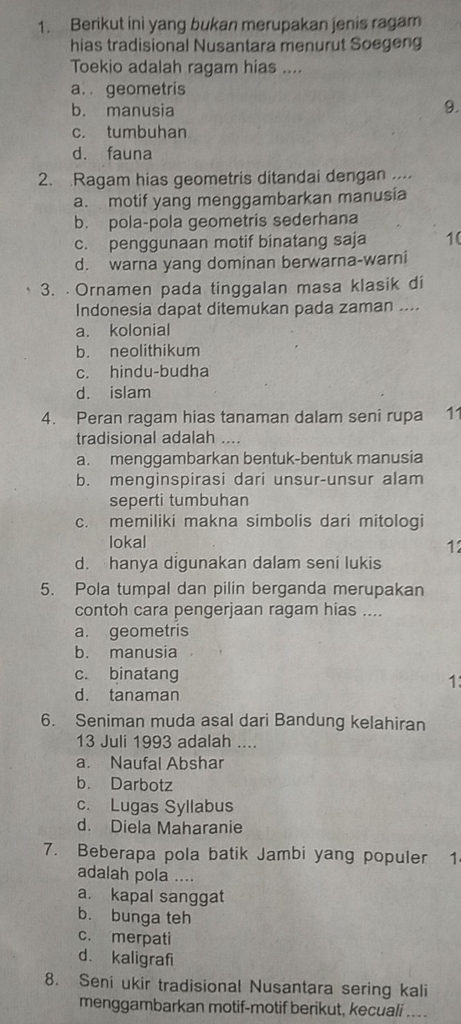 1. Berikut ini yang bukan merupakan jenis | StudyX