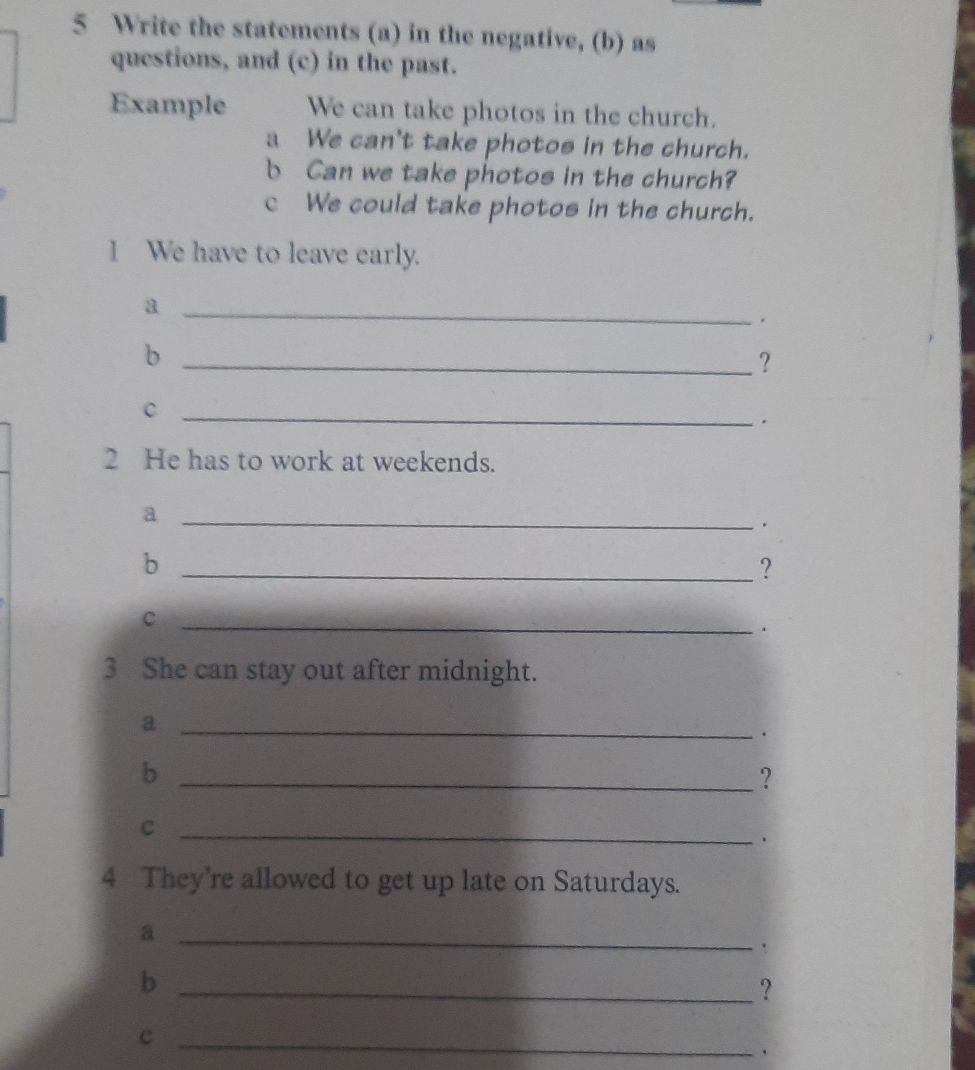 5 Write the statements (a) in the negative, | StudyX