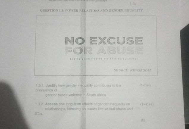 QUESTION 13: POWER RELATIONS AND GENDER | StudyX