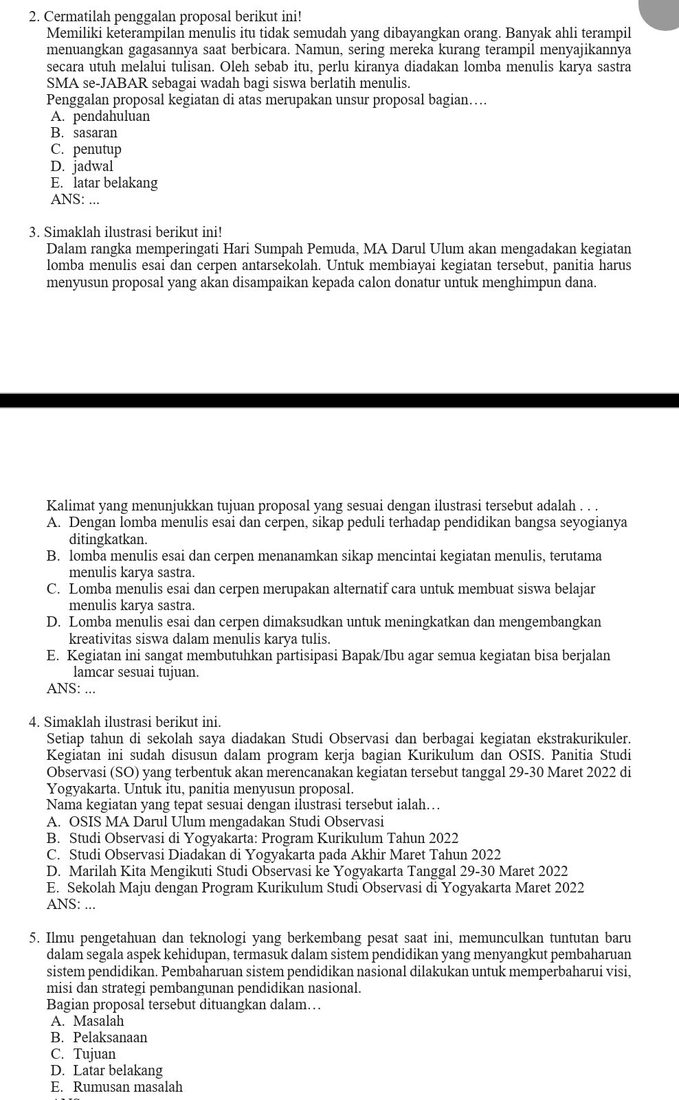 2. Cermatilah penggalan proposal berikut | StudyX