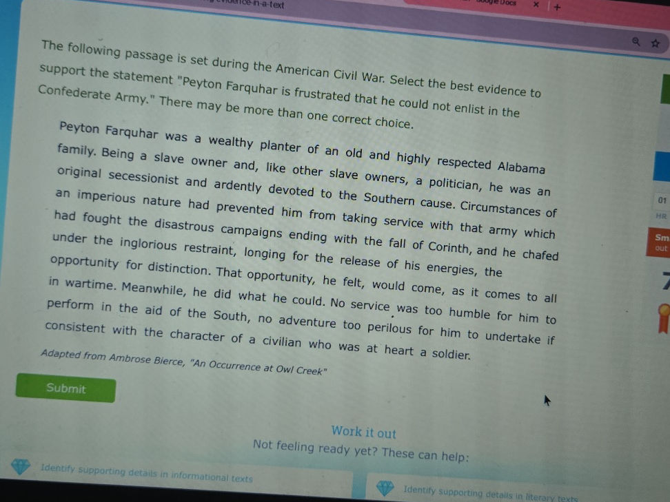 The following passage is set during the | StudyX