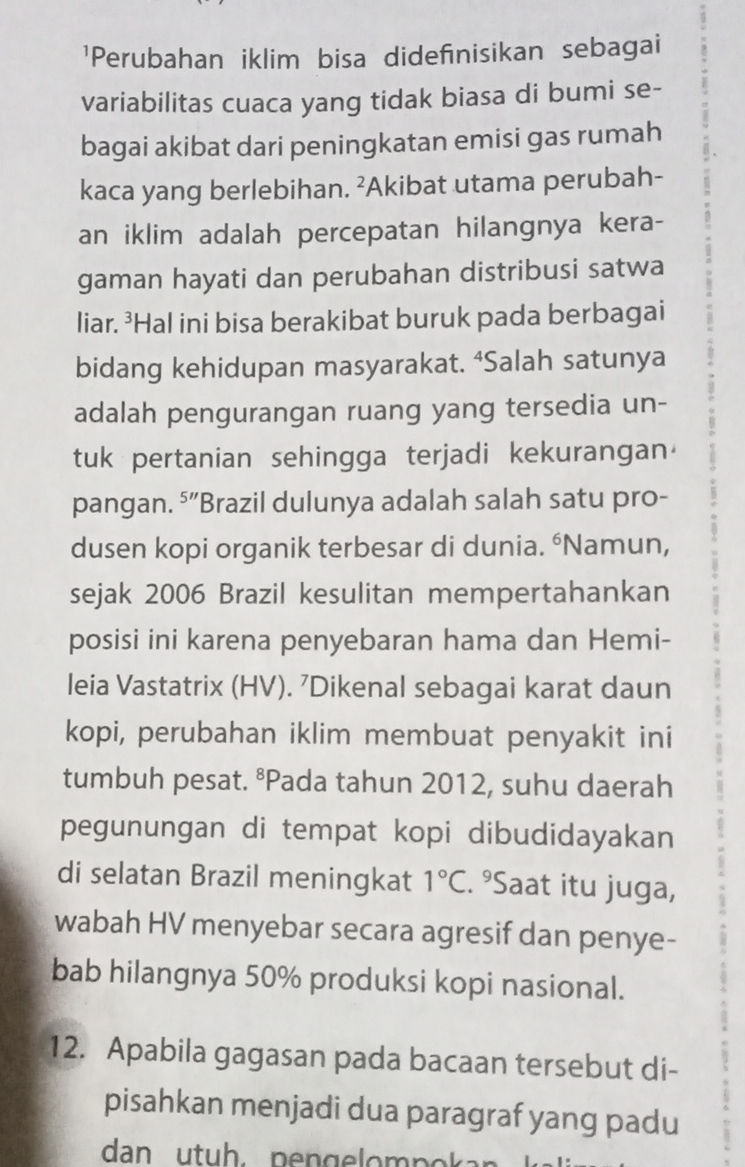 12. Apabila gagasan pada bacaan tersebut | StudyX