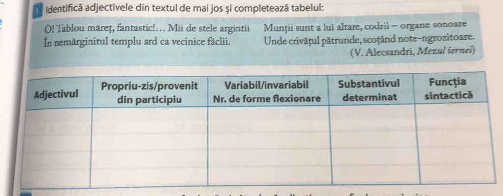 1 Identifică adjectivele din textul de mai | StudyX