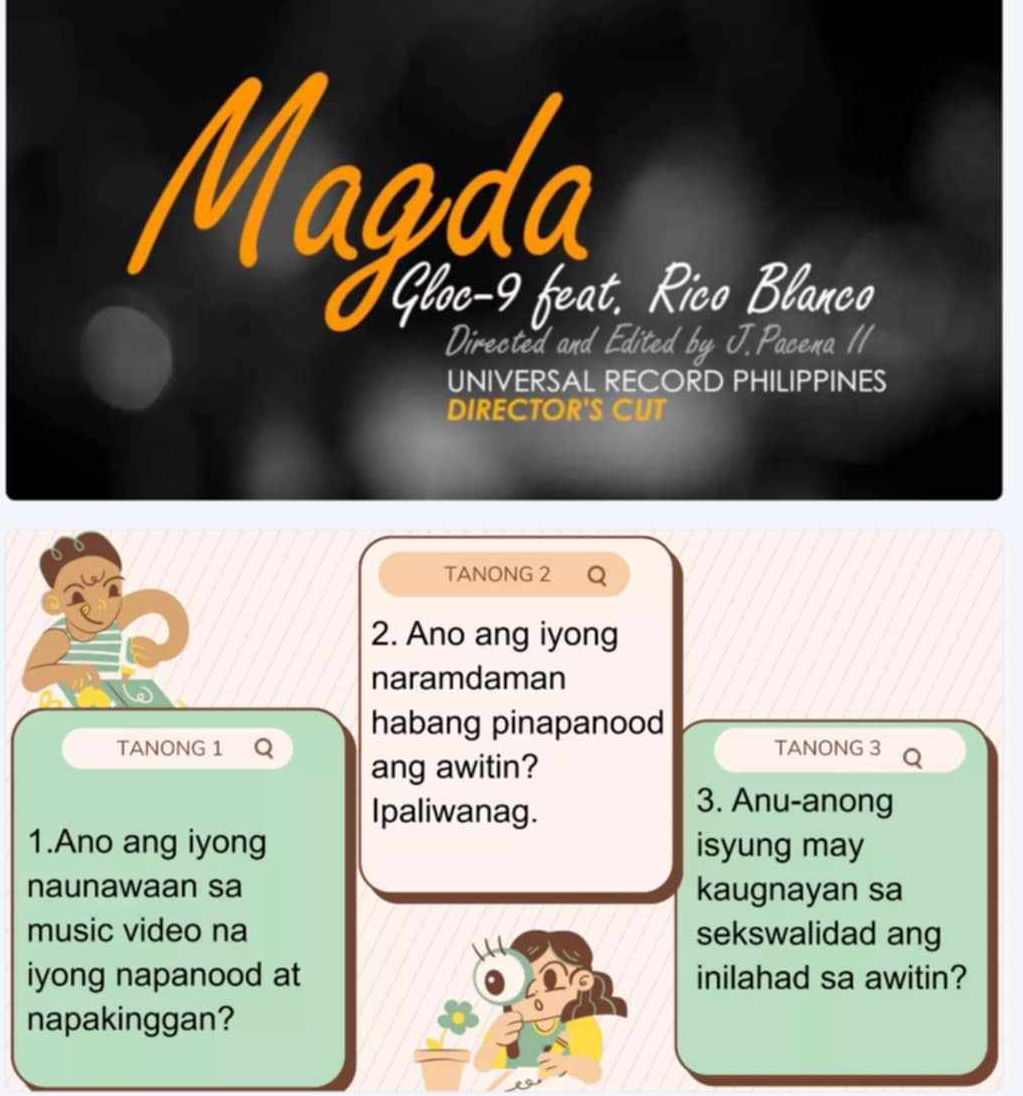 1. Ano ang iyong naunawaan sa music video na | StudyX