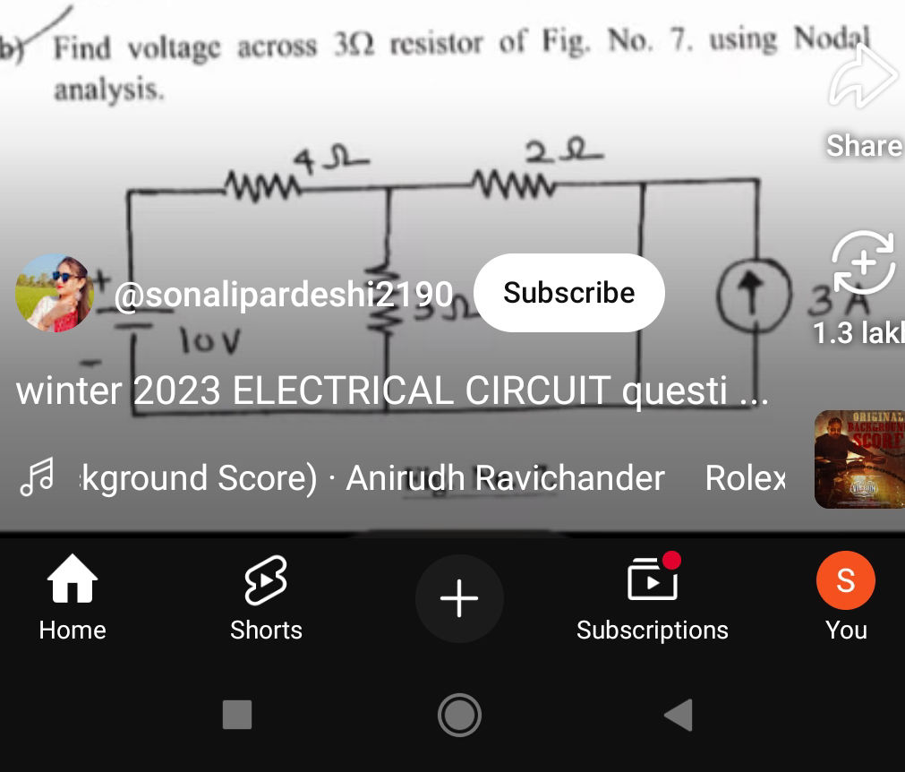 b) Find voltage across 3Ω resistor of Fig. | StudyX