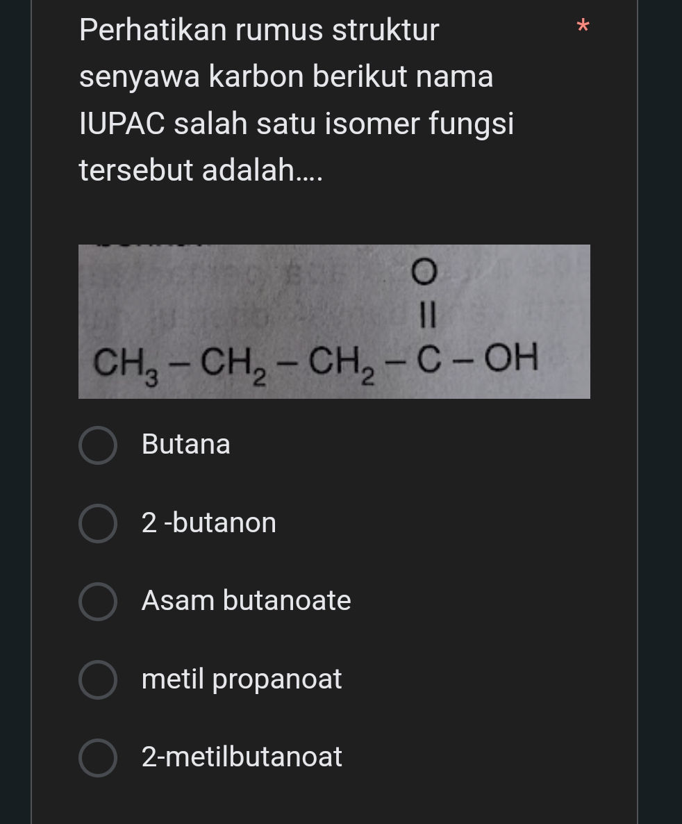 Perhatikan rumus struktur senyawa karbon | StudyX