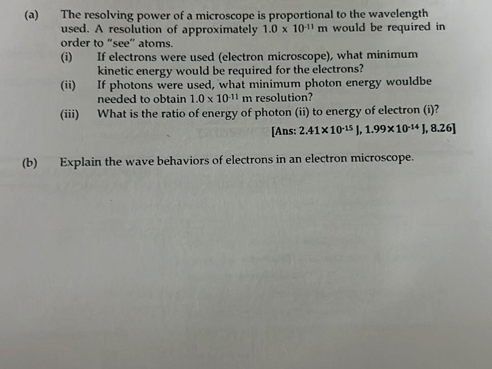 (a) The resolving power of a microscope is | StudyX