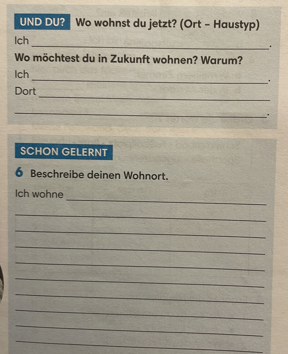 UND DU? Wo wohnst du jetzt? (Ort - Haustyp) | StudyX