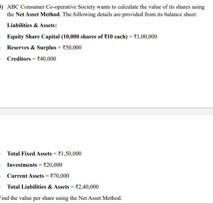 ABC Consumer Co-operative Society wants to | StudyX