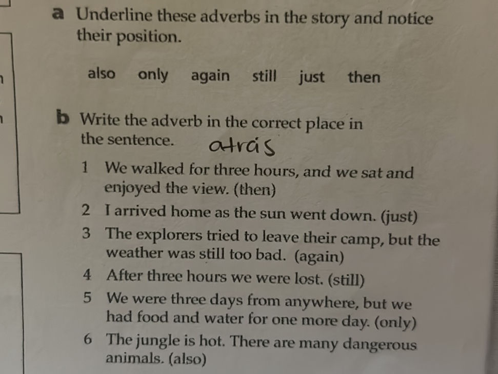 a Underline these adverbs in the story and | StudyX