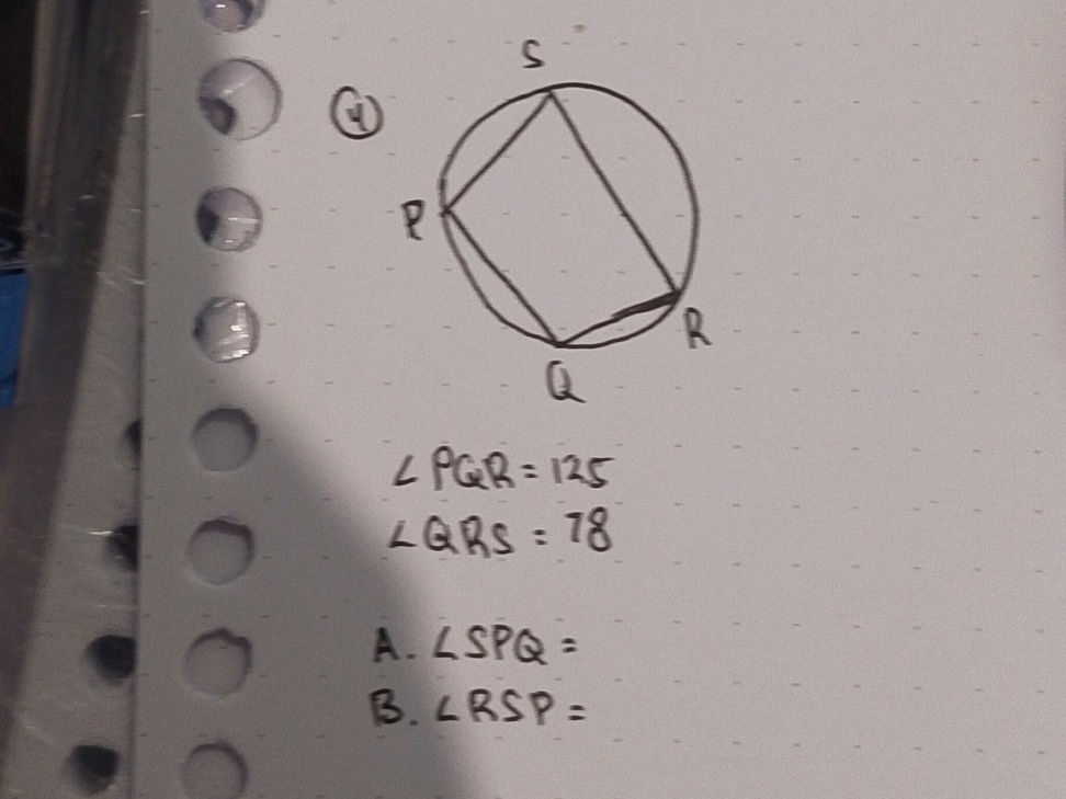 Given a cyclic quadrilateral PQRS, where: $ | StudyX