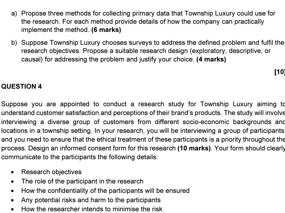 a) Propose three methods for collecting | StudyX
