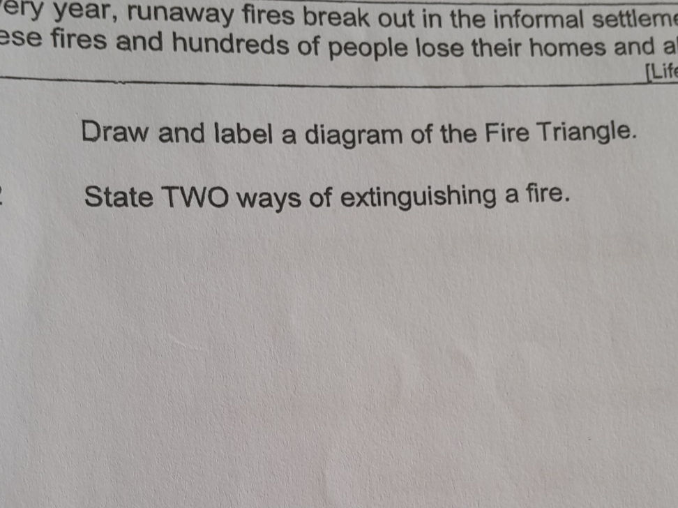 Draw and label a diagram of the Fire | StudyX