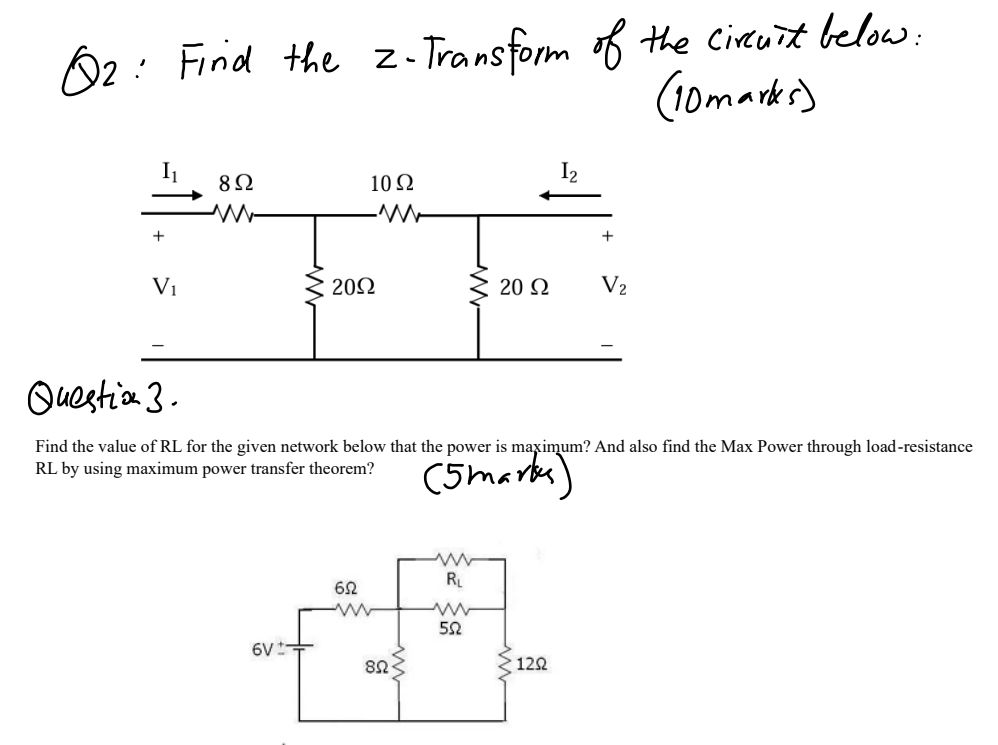 Q2: Find the z-Transform of the circuit | StudyX