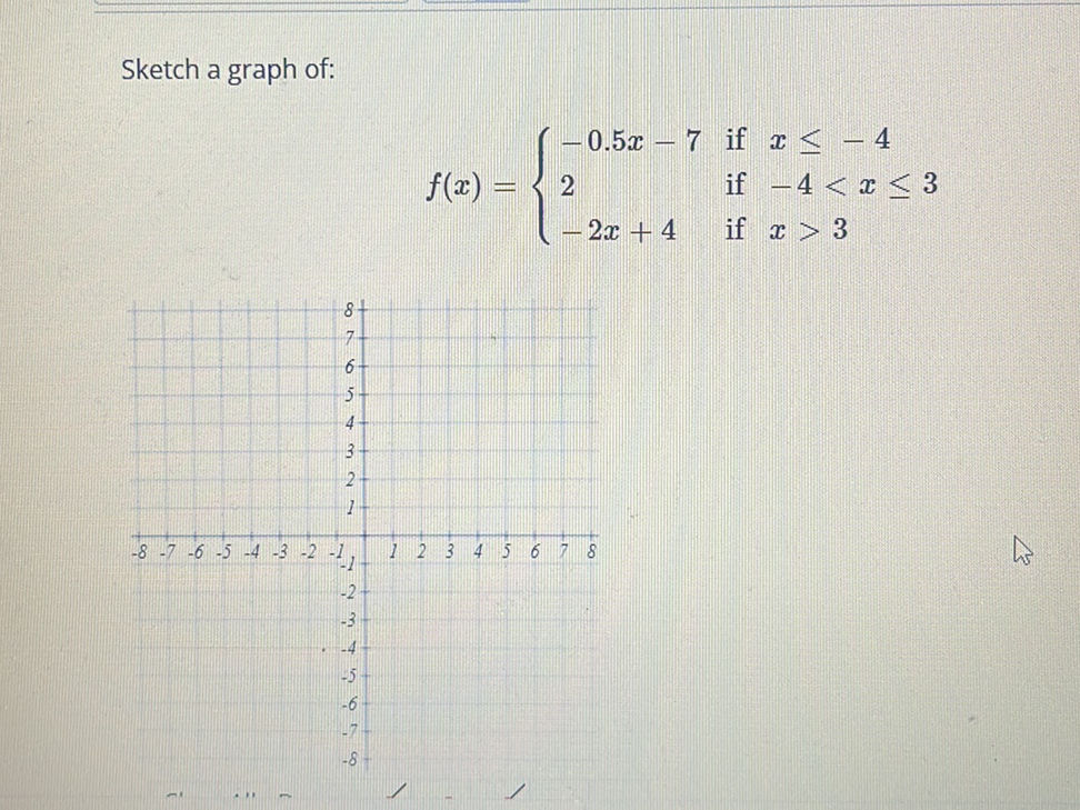 Sketch a graph of: $f(x) = \ -0.5x - 7 | StudyX