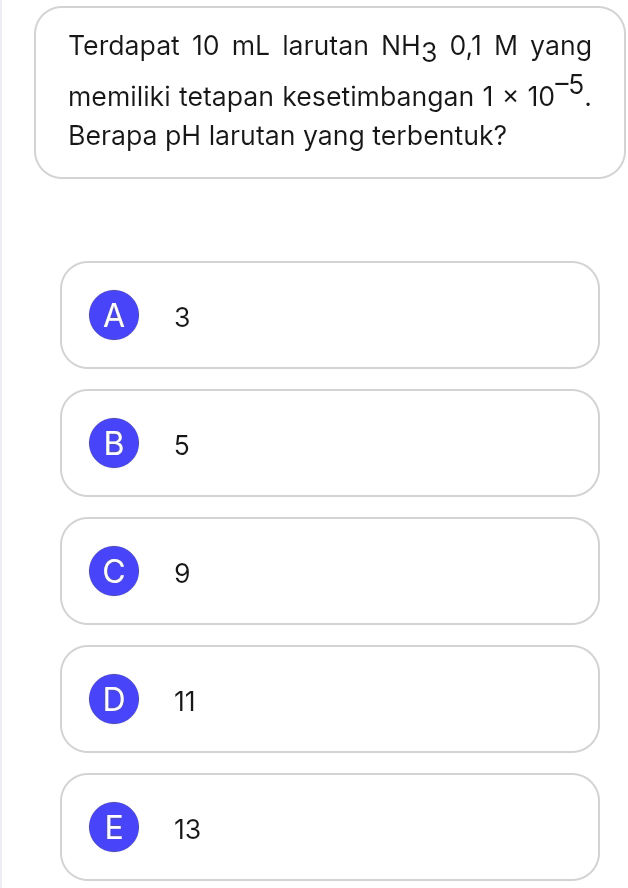 Terdapat 10 mL larutan NH3 0,1 M yang | StudyX